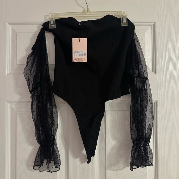 Missguided | Tops | Missguided Black Sheer Sleeve Bodysuit | Poshmark